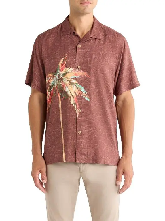 Tommy Bahama Desert Palms Silk Camp Shirt - Spiced Clove