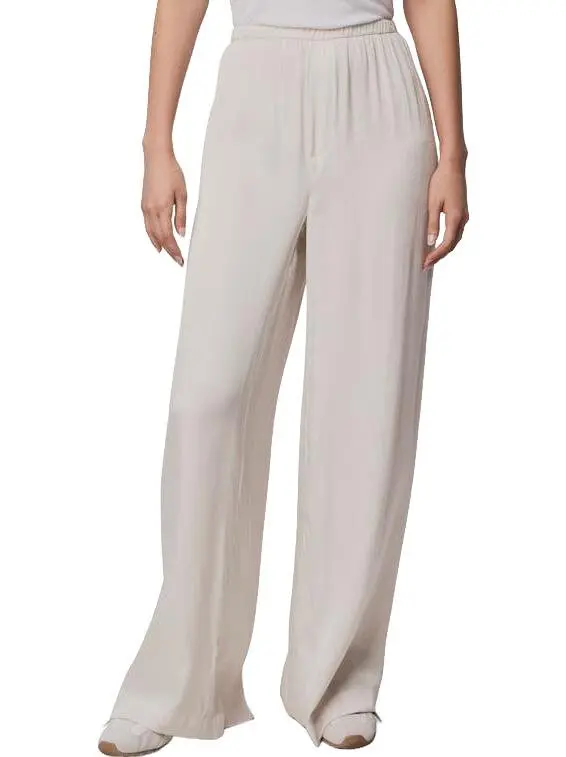 Splendid Serena Satin Pull-on Pants - Pale Oak White
