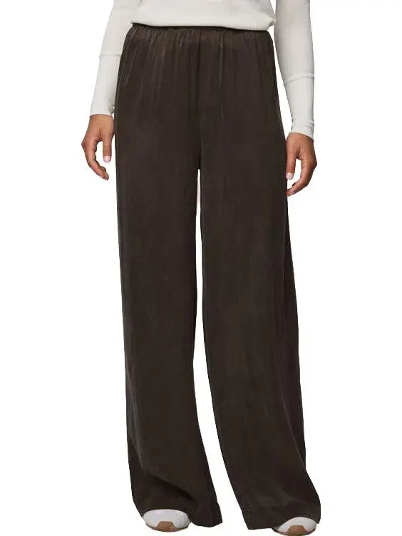 Splendid Serena Satin Pull-on Pants - Soft Chocolate Brown