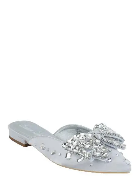 LAUREN LORRAINE Claire Rhinestone Embellished Mules - Silver