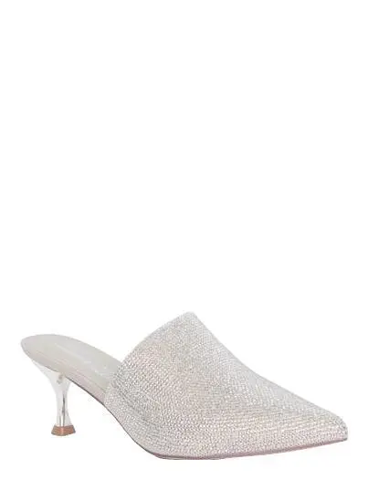 LAUREN LORRAINE Alexis Rhinestone Slip-ons - Nude