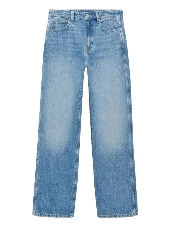 Mango High-waist Straight Leg Jeans - Medium Blue