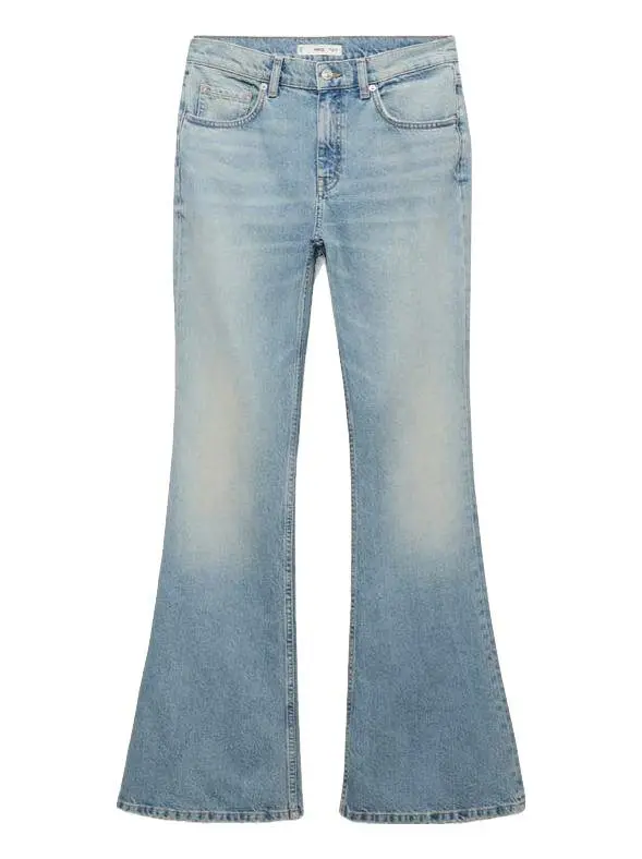 Mango Mid-rise Flare Jeans - Medium Blue