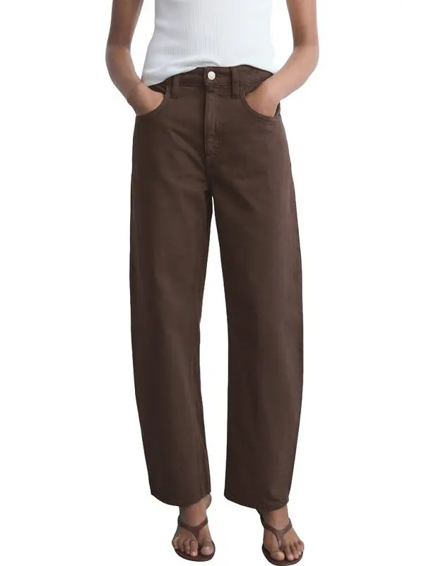 Mango High-waist Balloon Jeans - Chocolate