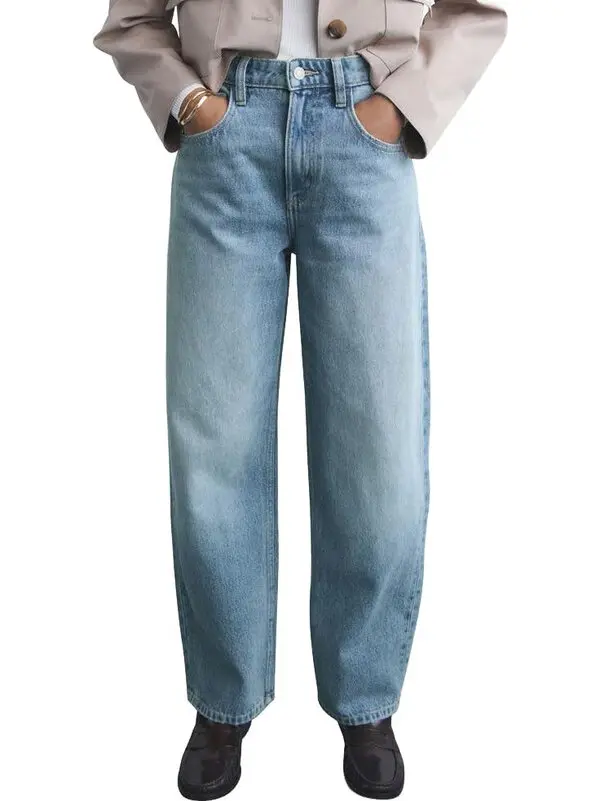 Mango High-waist Balloon Jeans - Medium Blue