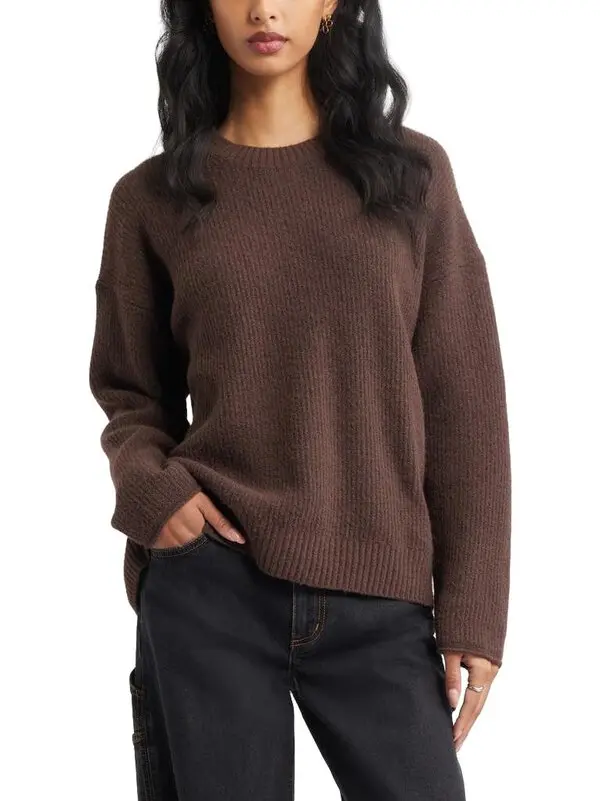 Bp. Oversized Fuzzy Knit Sweater - Brown Coffee