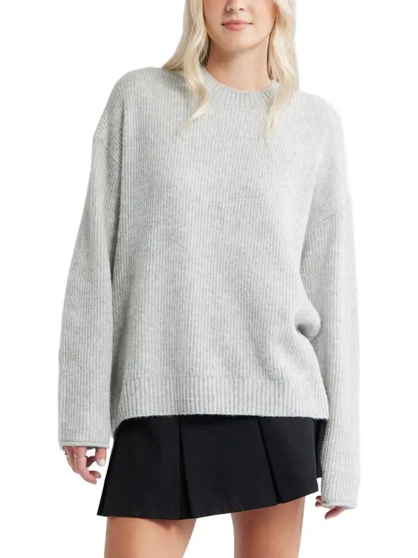 Bp. Oversized Fuzzy Knit Sweater - Grey Soft Heather