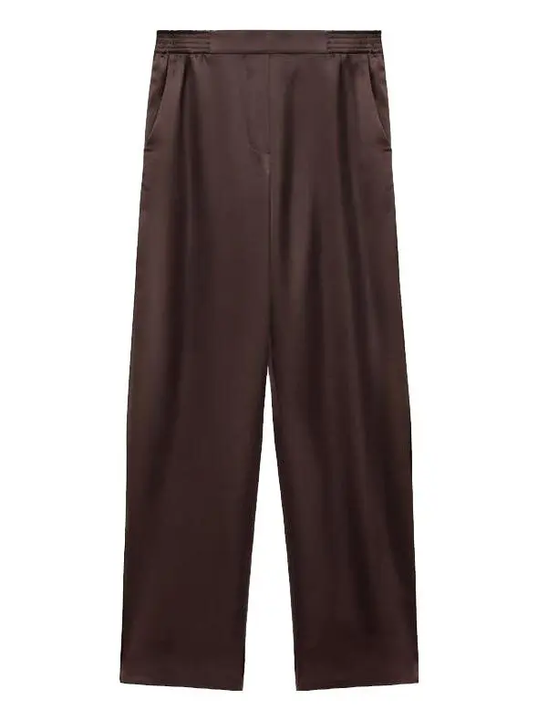 Mango Side Stripe Straight Leg Pants - Plum