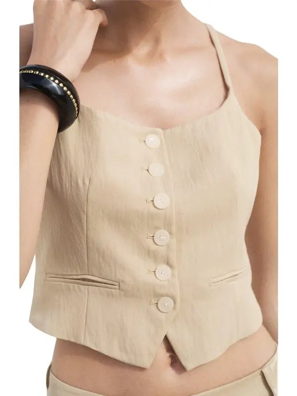 Mango Suit Vest - Beige