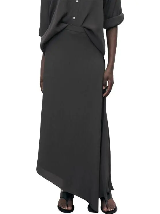 Mango Asymmetric Maxi Skirt - Medium Grey