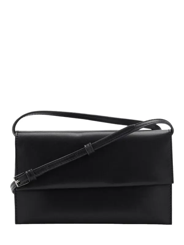 Mango Faux Leather Crossbody Bag - Black