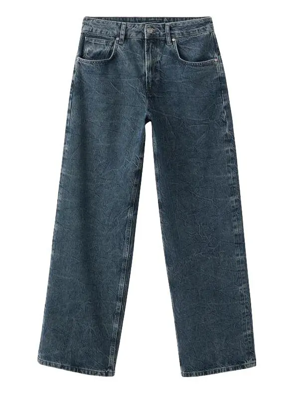 Mango Selection Mid-rise Straight Leg Jeans - Deep Dark Blue