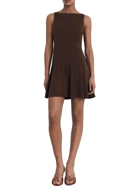 Mango Sleeveless Pleated Knit Dress - Chocolate