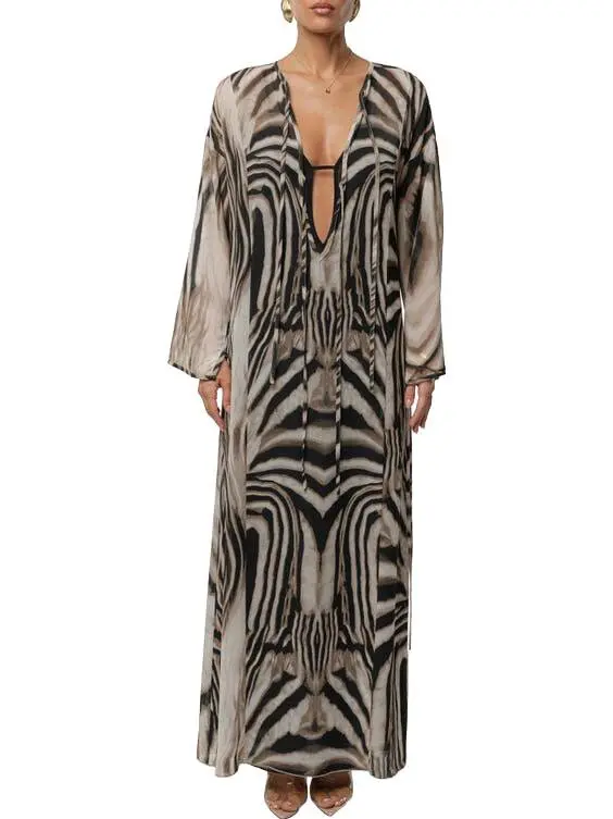 JLUXLABEL Vista Animal Print Maxi Dress - Black