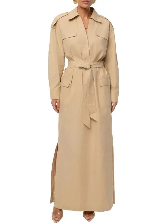 JLUXLABEL Harbor Shore Maxi Shirtdress - Beige