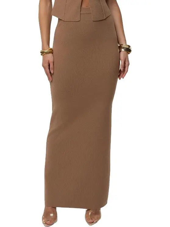 JLUXLABEL Sleeveless Knit Top And Skirt Set - Beige