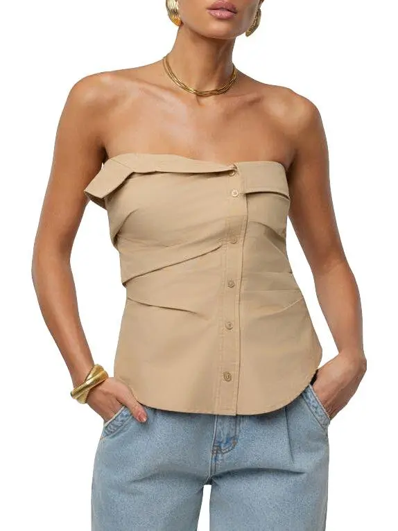 JLUXLABEL Riviera Strapless Top - Beige