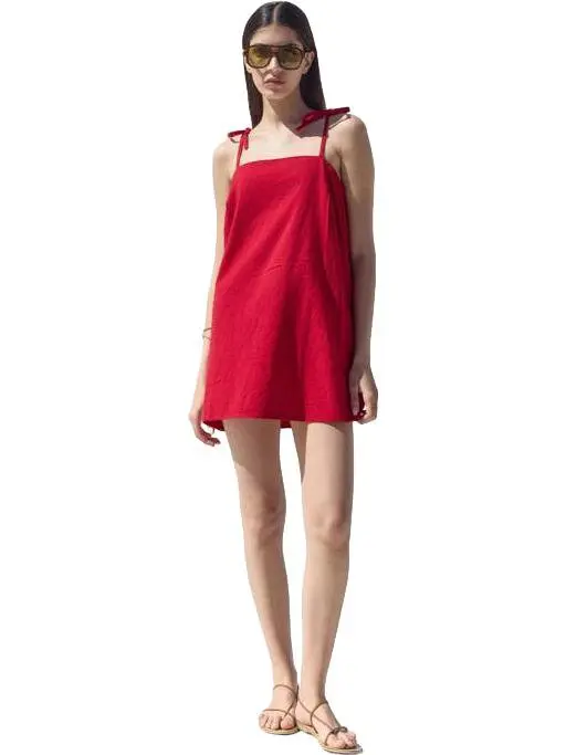 GOTTEX BEACH LIFE Square Neck Mini Dress Cover-up - Red