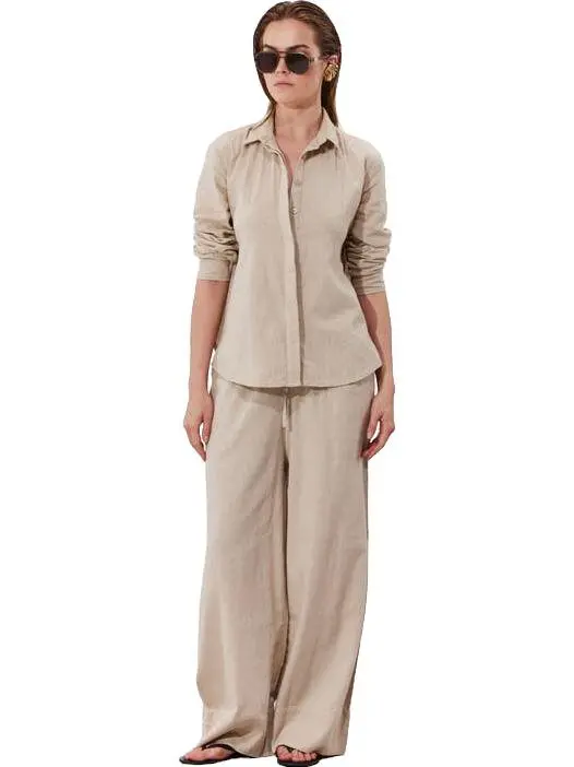 GOTTEX BEACH LIFE Terra Wide Leg Beach Pant Cover-up - Natural