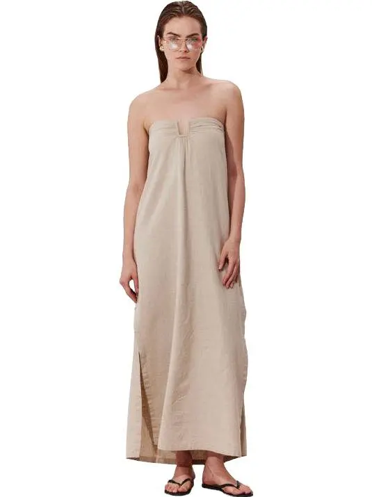 GOTTEX BEACH LIFE Bandeau Midi Dress Cover-up - Natural