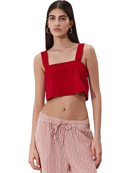 GOTTEX BEACH LIFE Terra Square Neck Crop Top Cover-up - Red