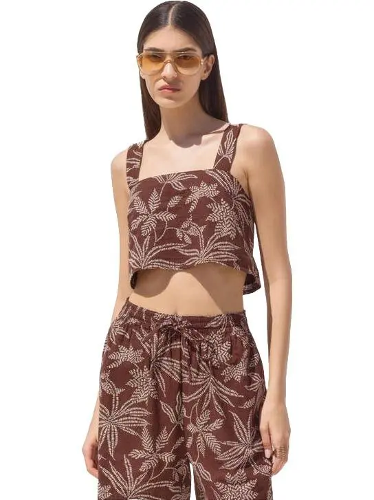 GOTTEX BEACH LIFE Printed Crop Top Cover-up - Multi-brown