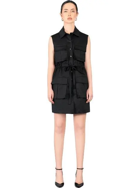 LAURA APARICIO Cotton Sahariana Dress - Black