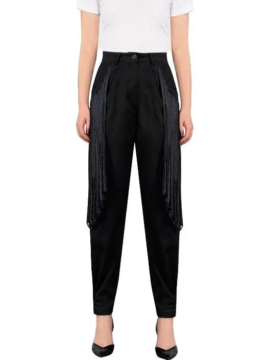 LAURA APARICIO Cotton Balloon Fit Pants - Black
