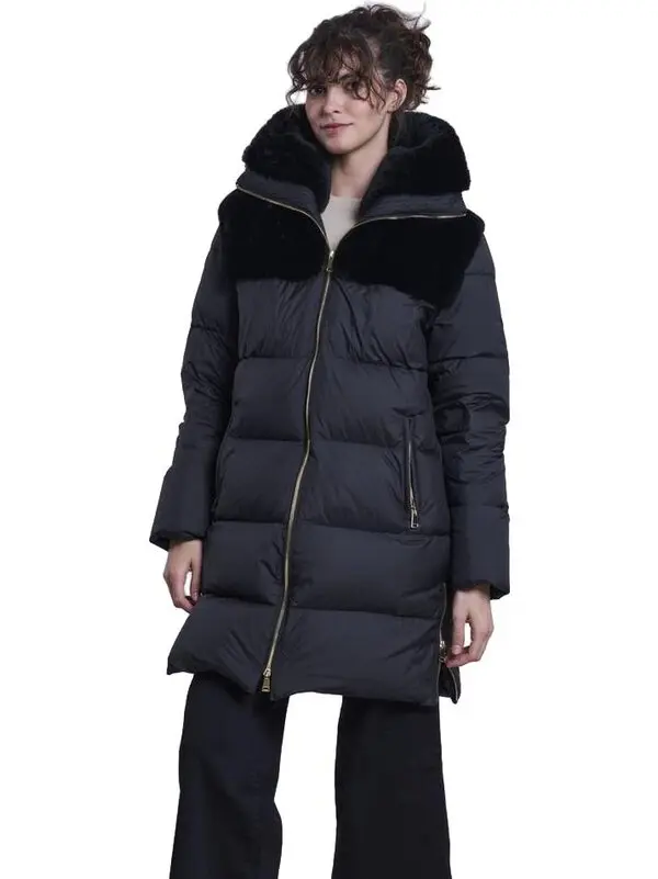 BLUE DUCK Zip-up Down Coat - Black