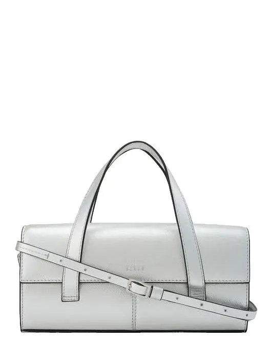 BEHNO Mini Michelle Nappa Leather Crossbody Bag - Silver