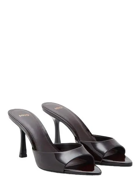 Mango Pointed Toe Slide Sandal - Dark Burgundy