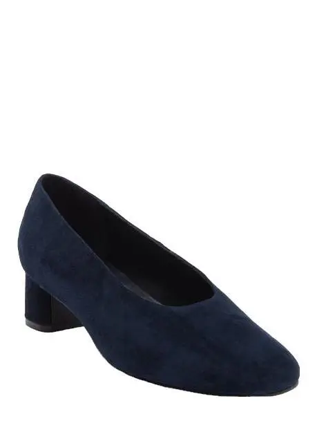 Jeffrey Campbell Suede Pumps With Block Heel - Navy Suede