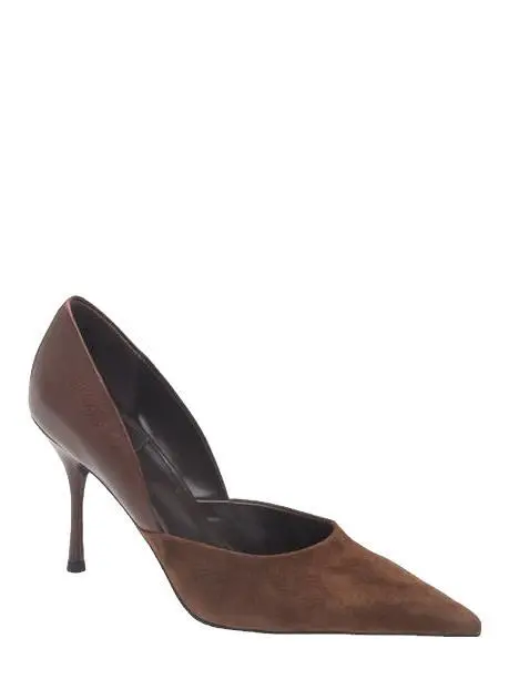 Jeffrey Campbell Volturi Suede Pumps - Coffee Suede Combo