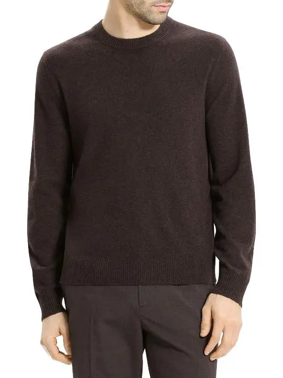 Theory Hilles Cashmere Sweater - Brownwood Melange