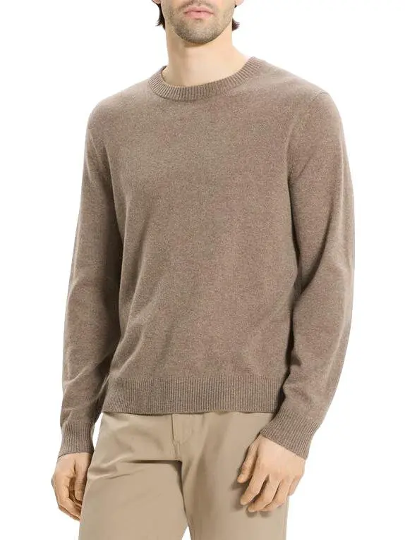 Theory Hilles Cashmere Sweater - Dark Feather Melange