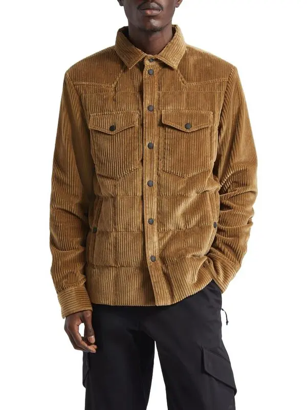 Moncler Gelt Corduroy Down Shirt Jacket - Sponge