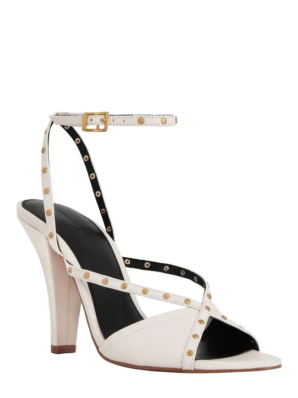 Rebecca Minkoff Studded Ankle Strap Sandals - Panna