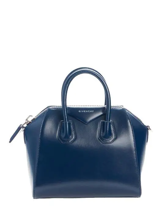 Givenchy Mini Antigona Leather Satchel - Saphir Blue