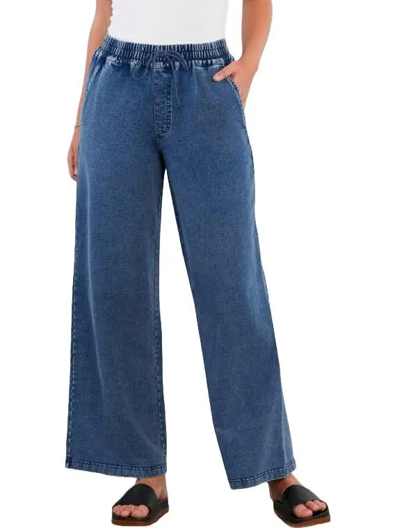 HINT OF BLU Wide Leg Knit Jeans - Perfect Denim