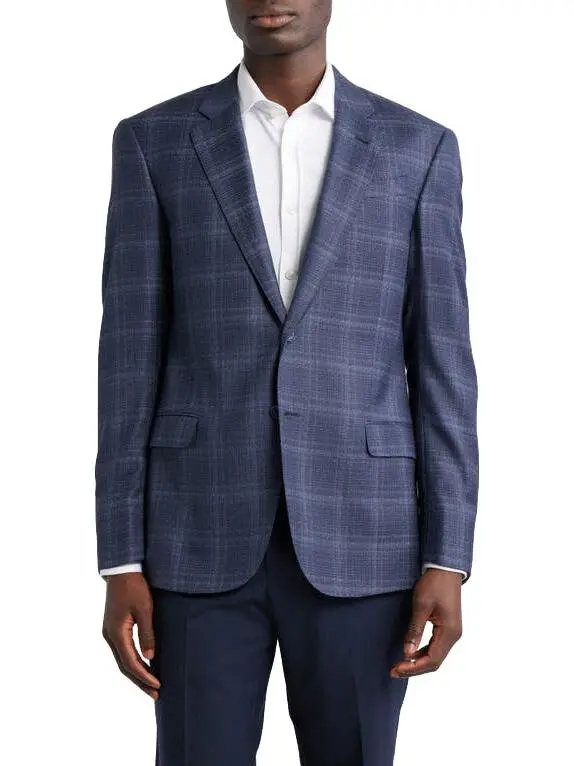 Emporio Armani G-line Check Slub Sport Coat - Fancy Blue
