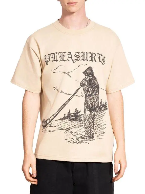 PLEASURES Pipe Graphic T-shirt - Sand
