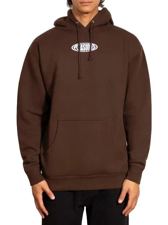 PLEASURES Overview Logo Graphic Hoodie - Brown