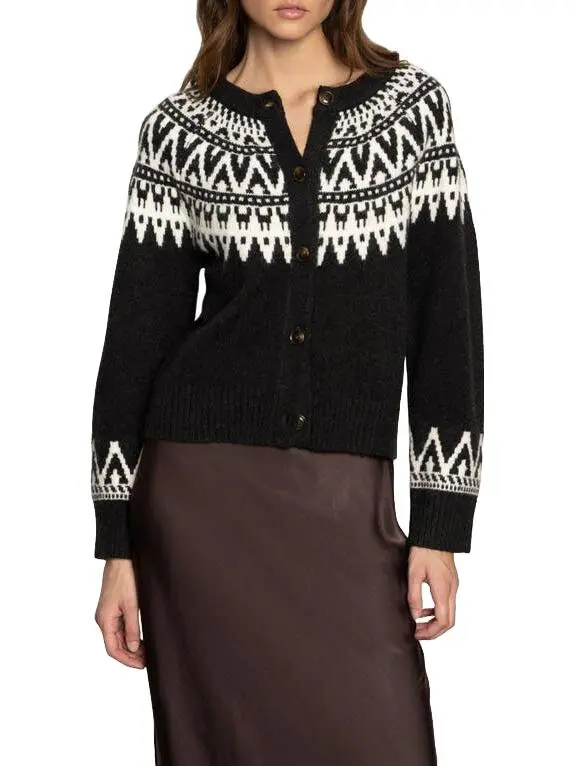 Sanctuary Fair Isle Crewneck Cardigan - Ink Multi