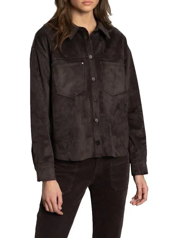 Sanctuary Ivy Faux Suede Button-up Shirt - Semi Sweet