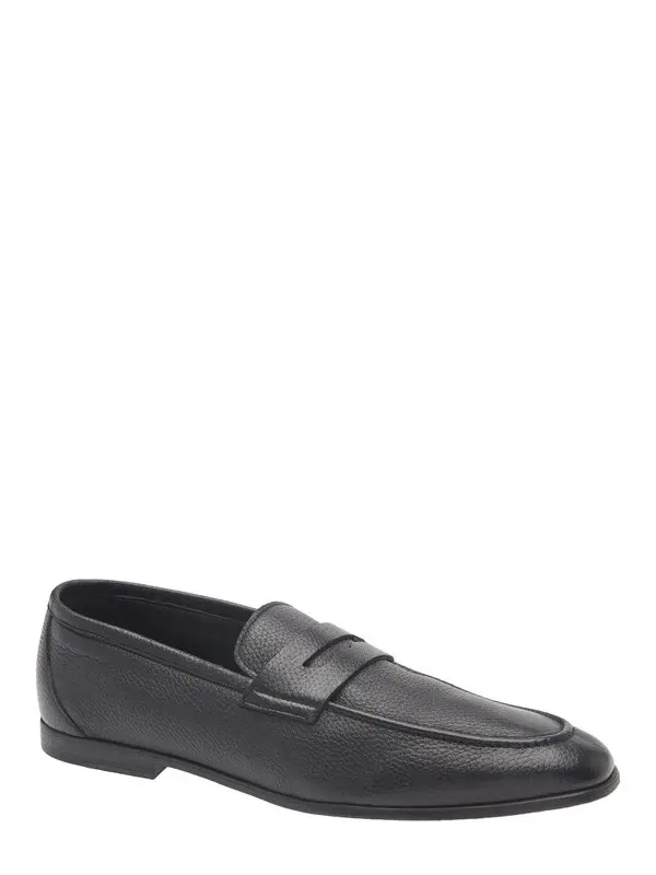 Canali Leather Penny Loafer - Black