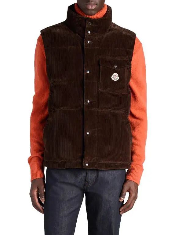 Moncler Corduroy Puffer Vest - Raisin