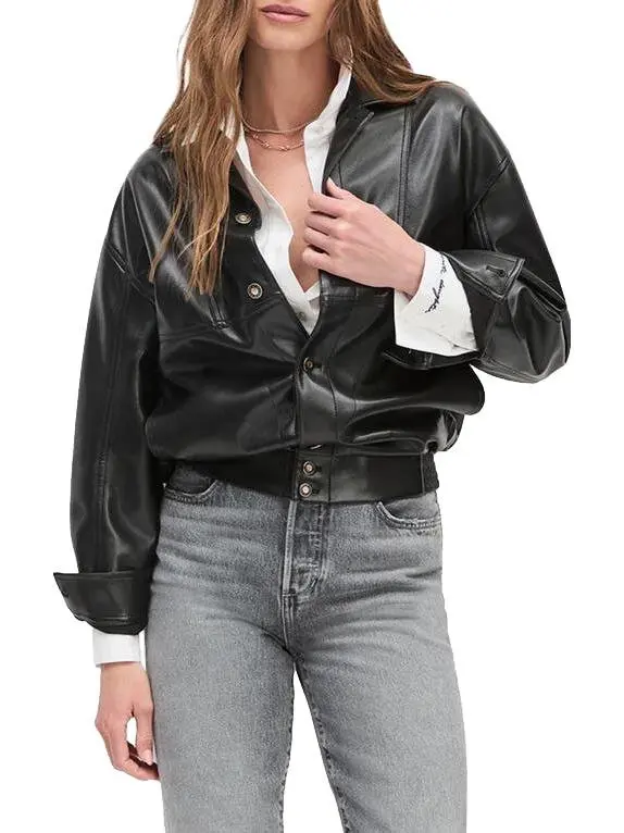 FAVORITE DAUGHTER The Beacon Faux Leather Jacket - Raven