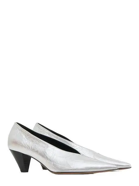 MANSUR GAVRIEL Kiki Pointed Toe Pump - Silver