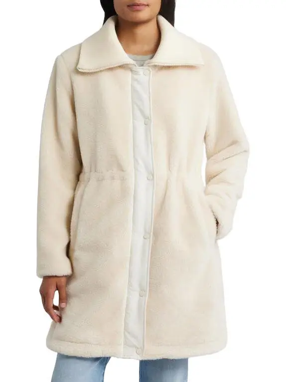 Bernardo Faux Shearling Coat - Cream
