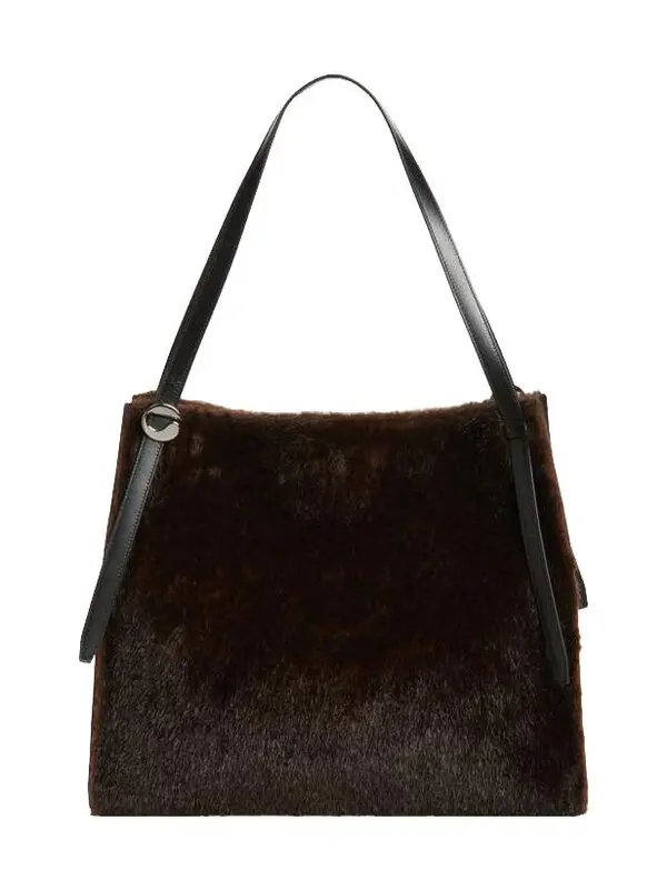 Coperni Belt Faux Fur Tote - Brown Brown